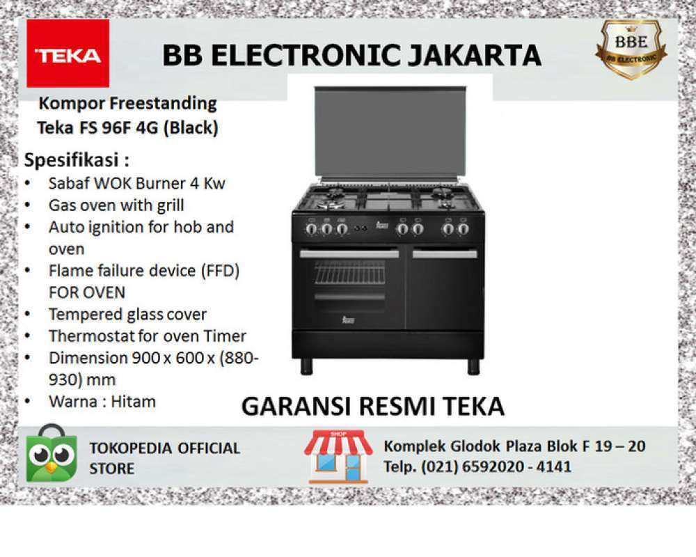 Promo Kompor Freestanding Teka Fs96f B 4g Black Diskon 23% Di Seller ...
