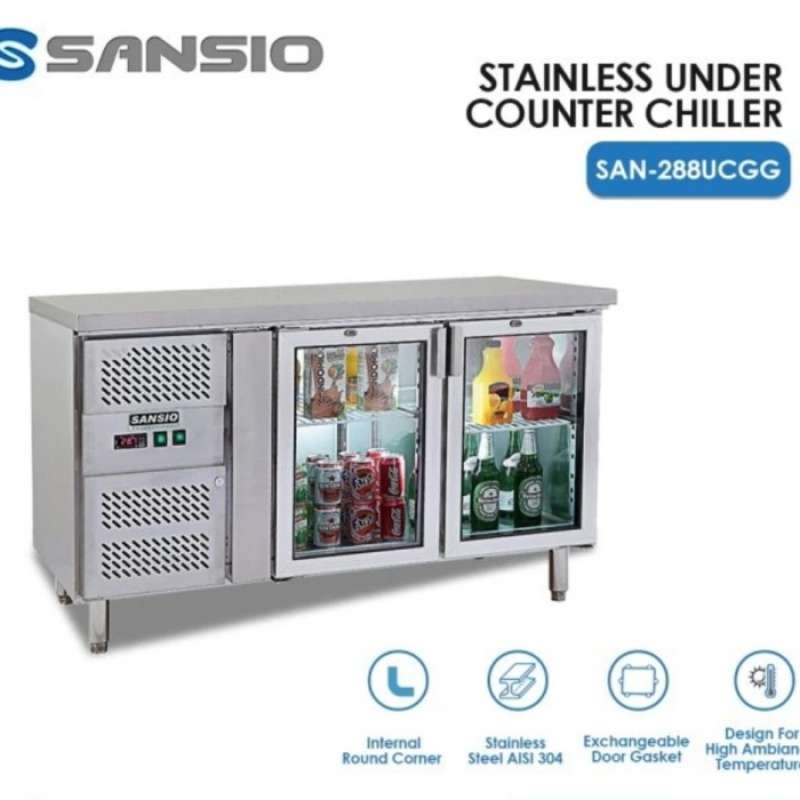 Promo Sansio - Stainless Under-counter Chiller 288 Liter / San-288ucgg ...