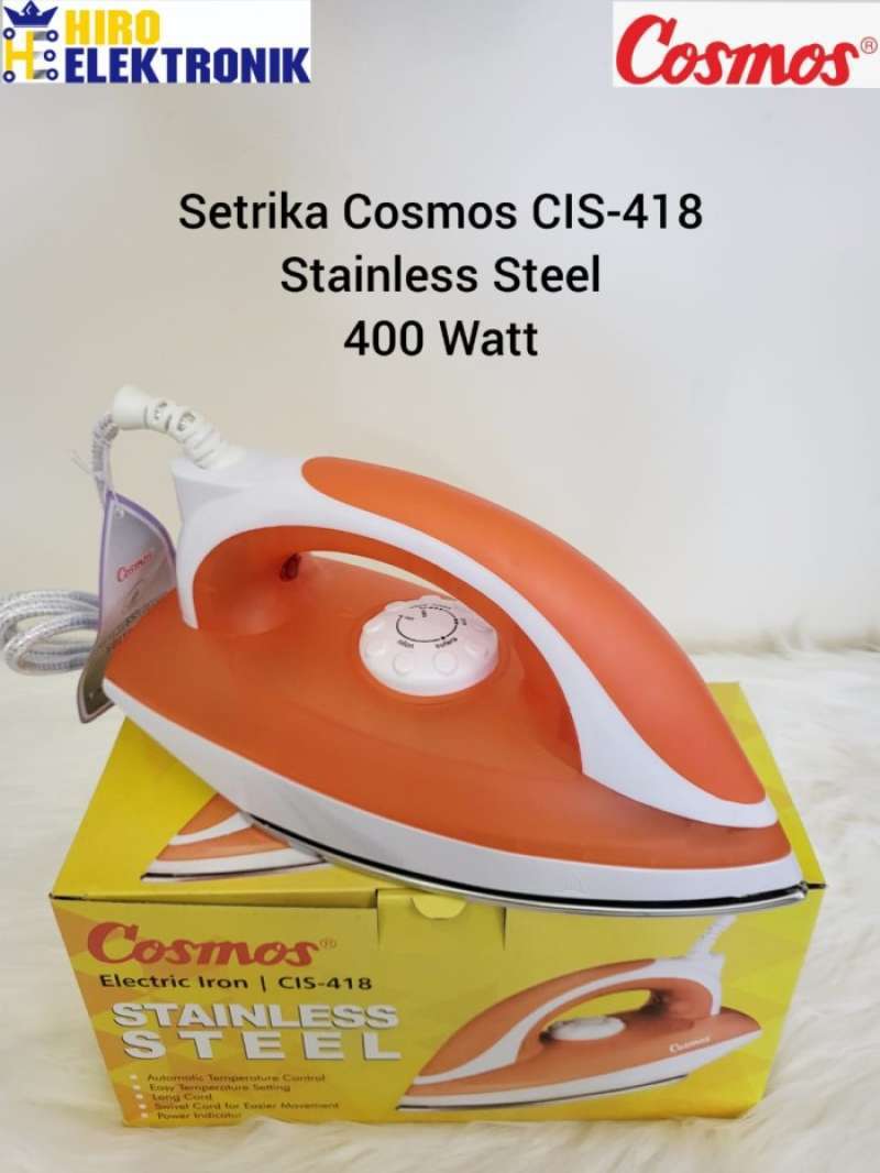 Promo Setrika Cosmos Cis-418 Stainless Steel Soleplate 400 Watt Orange ...