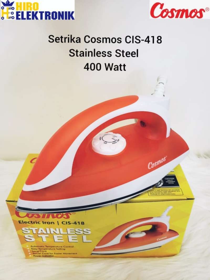 Promo Setrika Cosmos Cis-418 Stainless Steel Soleplate 400 Watt Orange ...