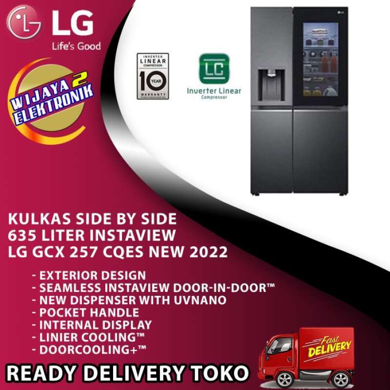Promo Kulkas Side By Side Lg 635 Liter Instaview Gcx257cqes New 2022 Diskon 23% Di Seller ...