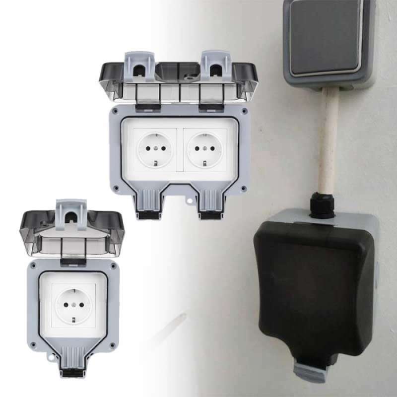 Promo Socket Eu Stop Kontak Waterproof Tanam Stopkontak Plus Cover ...