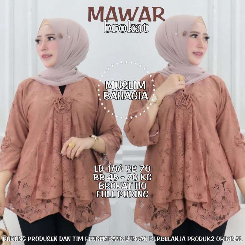 Promo Blouse Brokat Mawar Bb 45 Sampai 100 Kg All Original Real Pict ...