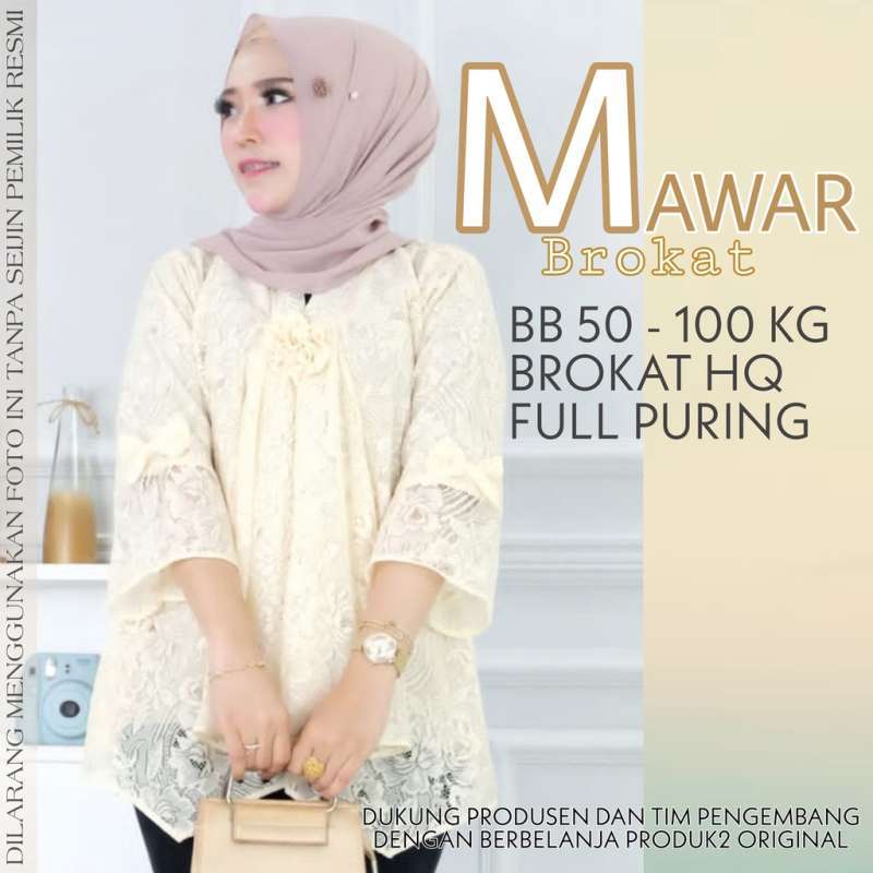 Promo Blouse Brokat Mawar Bb 45 Sampai 100 Kg All Original Real Pict ...