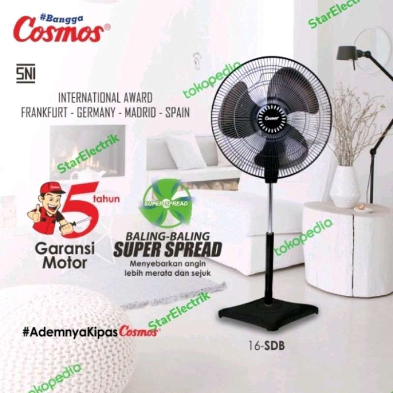 Promo Stand Fan Cosmos Sdb 16 Inch / Kipas Berdiri Cosmos Diskon 23% Di ...