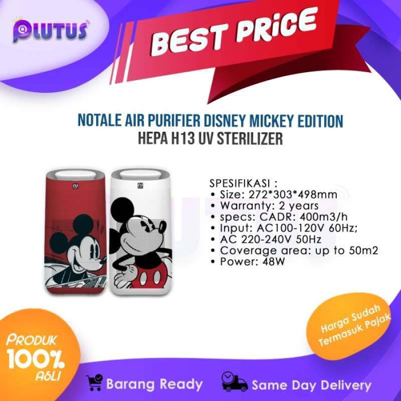 Promo Notale Air Purifier Disney Mickey Edition Hepa H13 Uv Sterilizer ...