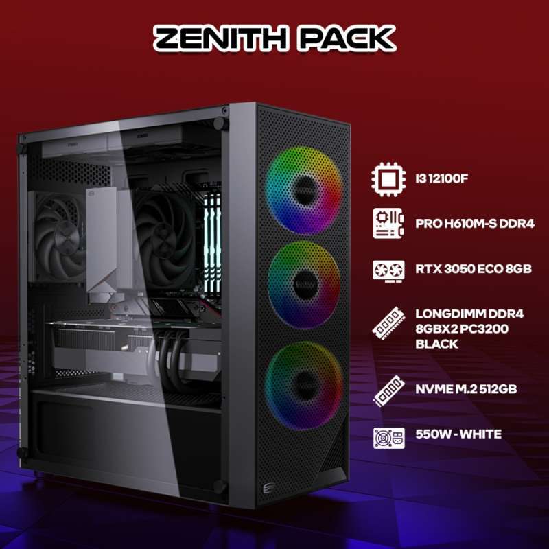 Jual Agres Zenith Pack Elite V.1 - I3 12100f/rtx 3050/16gb/512 Win 11 ...