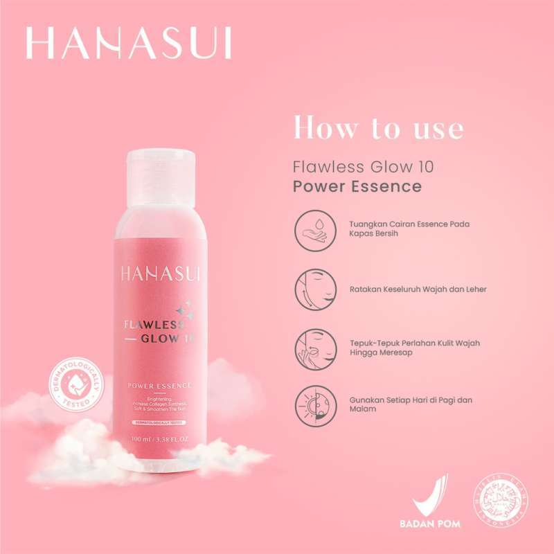 Jual Hanasui Flawless Glow 10 Power Essence/toner Wajah Mencerahkan ...