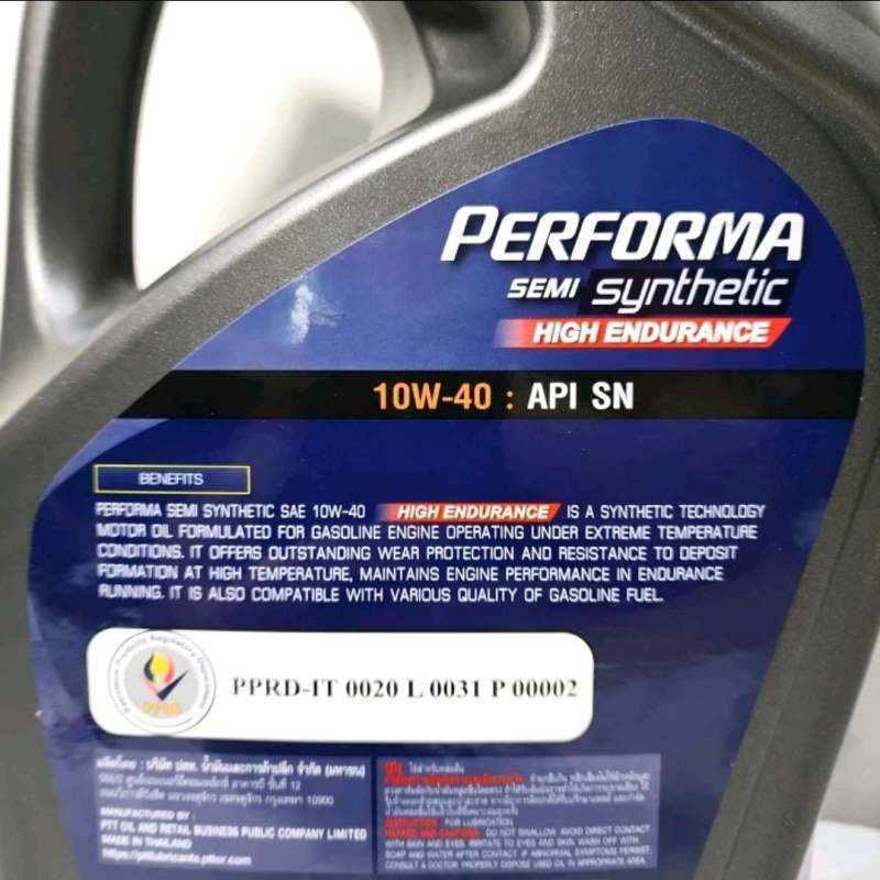 Jual Ptt Performa High Endurance 10w-40 4 Liter Thailand (oli Mesin ...