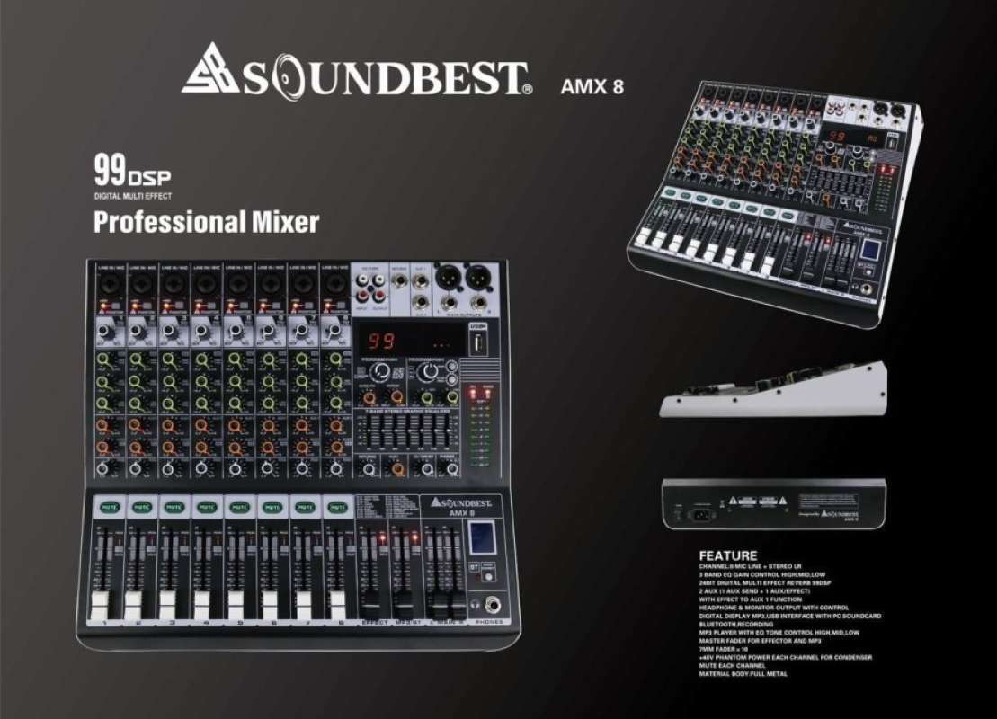 Jual Mixer Soundbest Amx 8 Original 8 Channel Bluetooth Di Seller ...