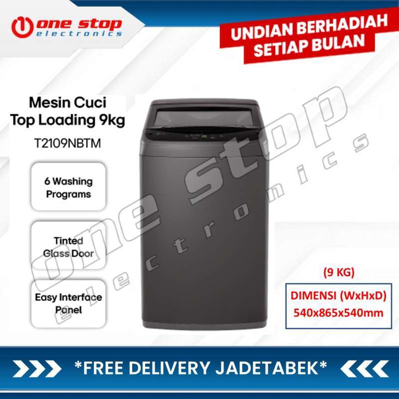 Promo [garansi Resmi] Lg T2109nbtm Mesin Cuci Top Loading - 6 Washing ...