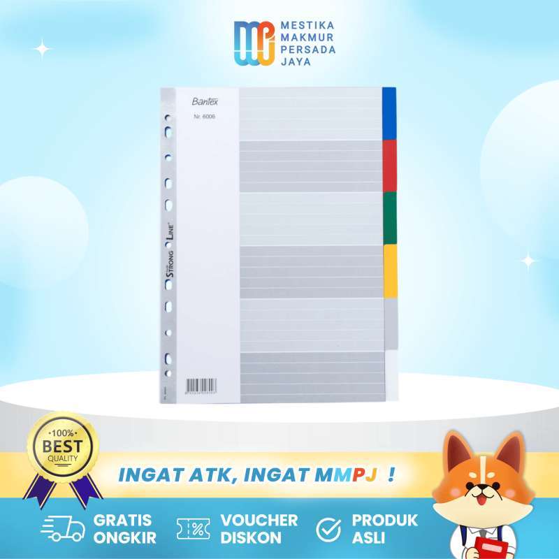 Jual Bantex Divider A4 Pembatas File Binder Strong-line - 6 Pages 6006 ...