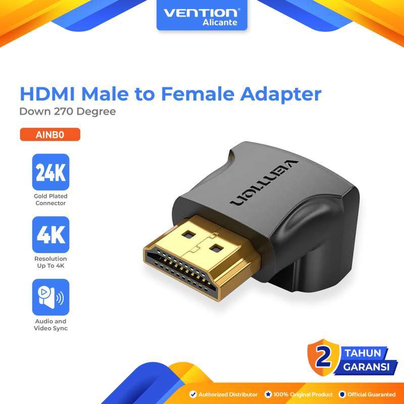 Jual Vention Adapter Hdmi Female To Male Down 270 Degree 4k 60hz ...
