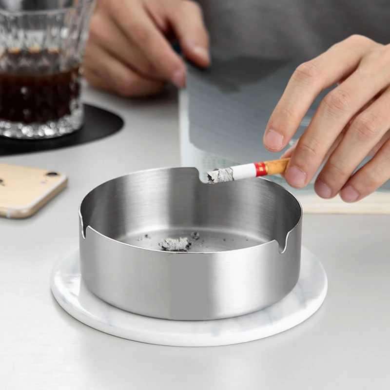 Jual Slyz Asbak Rokok Cigar Short Round Ashtray Stainless Steel ...