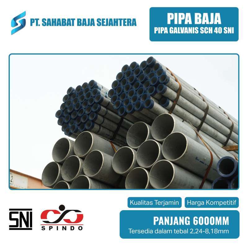 Jual Pipa Galvanis - Round Pipe Sch 40 Erw 6 Meter - 6'' Di Seller Pt ...