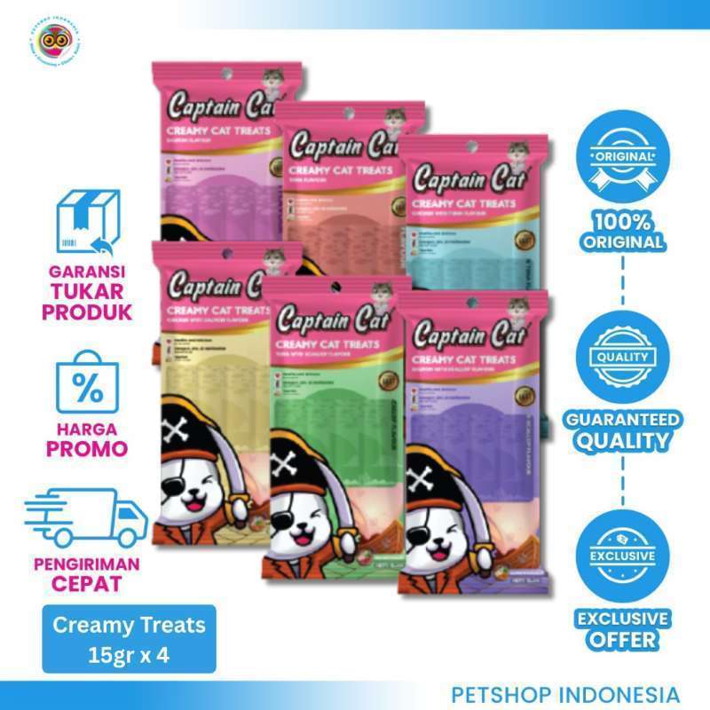 Jual Captain Creamy 60gr - Snack Kucing Liquid Lembut & Lezat Di Seller ...