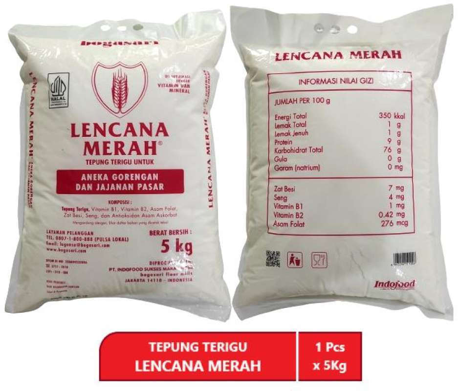 Jual Tepung Terigu Lencana Merah 5 Kg Di Seller Sembako Manuel - Pondok ...