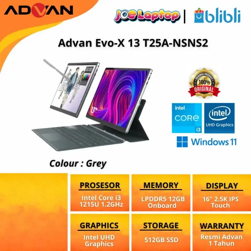 Jual Advan Evo-x 13 T25a-nsns2 Grey N150 Win11 Di Seller Joe Laptop ...