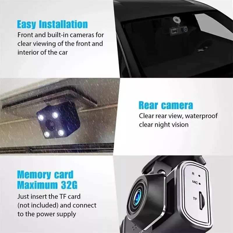 Jual 3 Kamera Mobil Dashcam Camera Car 3in1 Cctv Mobil Depan Kabin ...