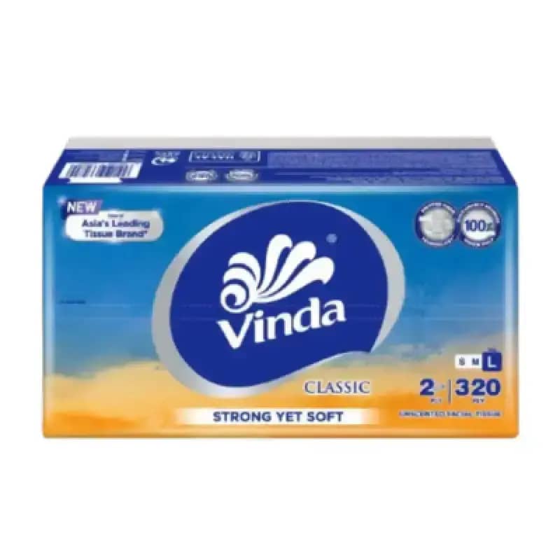 Jual Tissue Vinda | Classic Facial Tissue 2 Ply 320 Lembar Size L Di ...