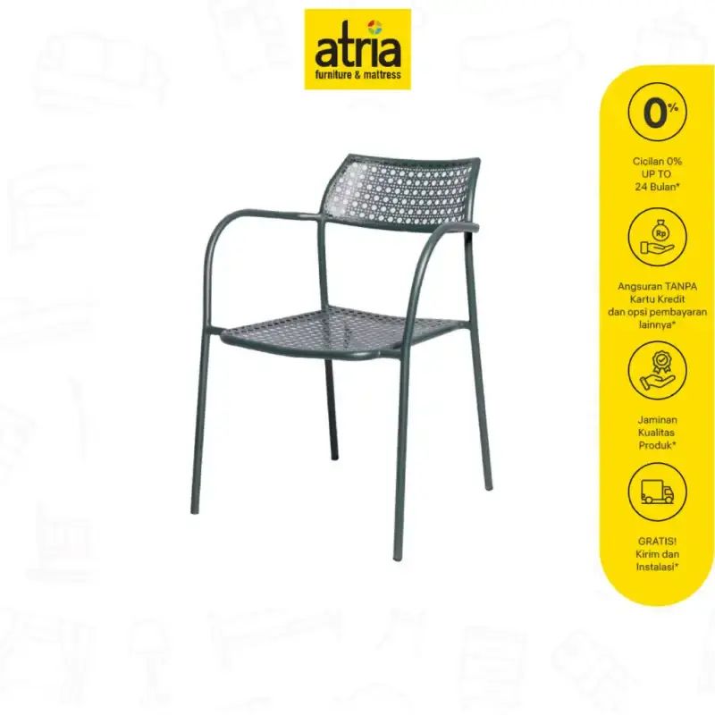 Jual Atria Durra Paket Meja Dan Kursi Multifungsi Metal Chair Green Di ...