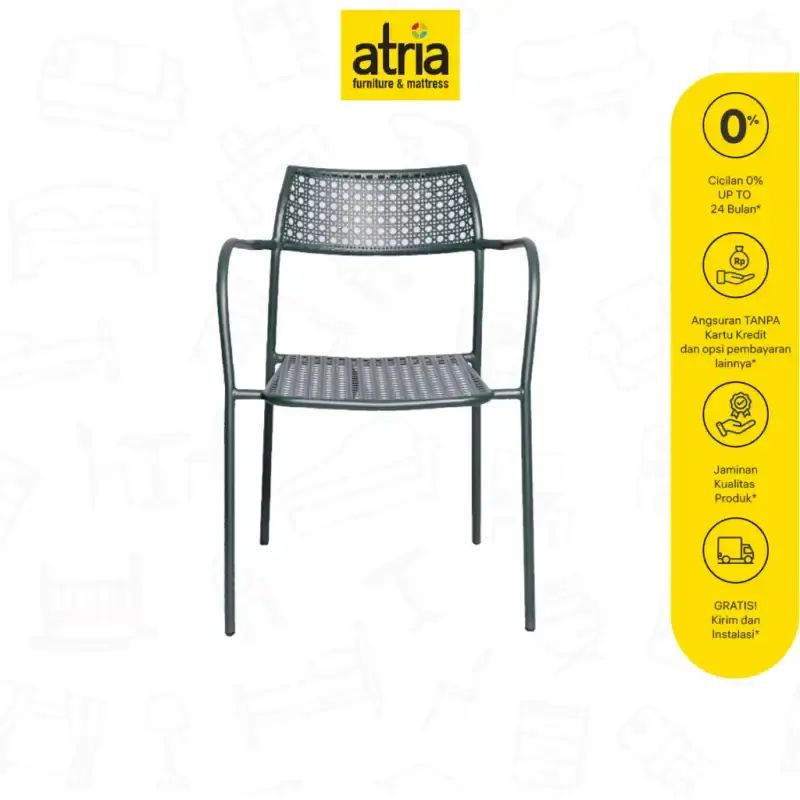 Jual Atria Durra Paket Meja Dan Kursi Multifungsi Metal Chair Green Di ...
