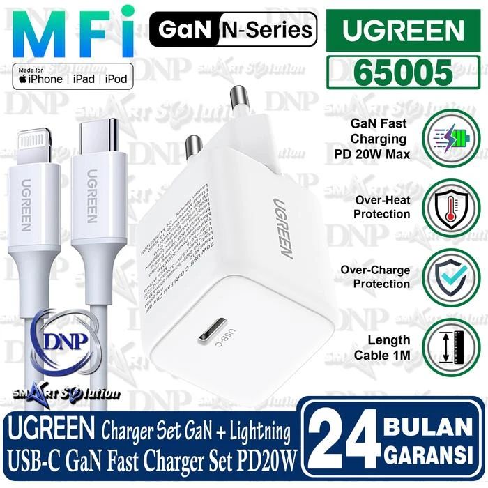 Promo Ugreen Adapter Charger Set Kabel Gan Fast Nexode 20W Pd Type C To ...