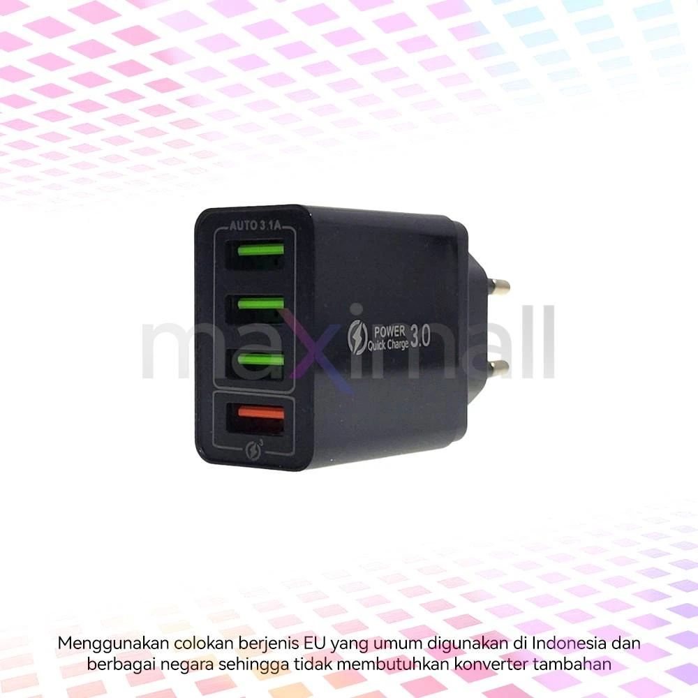 Jual Kepala Charger USB Power Adapter 4 Port / Fast Charging Qc 3.0 ...