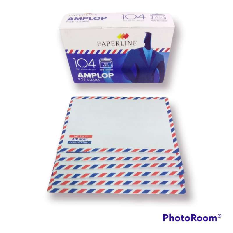 Jual AMPLOP KERTAS PUTIH BERGARIS PAPERLINE 104 APS 80 GSM UKURAN SEDANG DILENGKAPI DENGAN SEAL ...