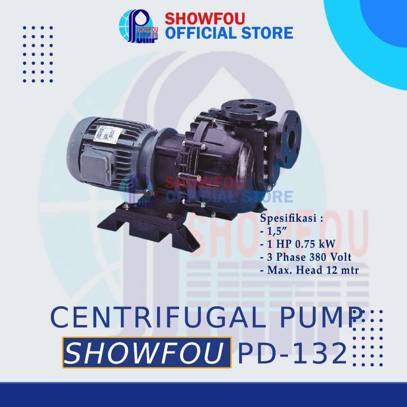 Jual Showfou Centrifugal Pump Pd-132 2 Hp, 3 Phase 0.75 Kwatt 1.5 Inch Di Seller Showfou Id ...