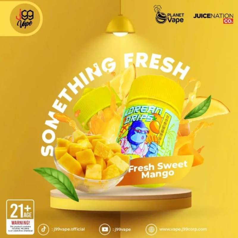 Jual Korean Drips 3mg Fresh Sweet Mango 60ml Liquid Vape Drip Mangga ...