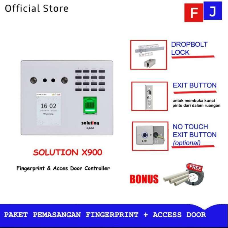 Jual Paket Pemasangan Fingerprint Solution X900 + Akses Pintu Di Seller ...