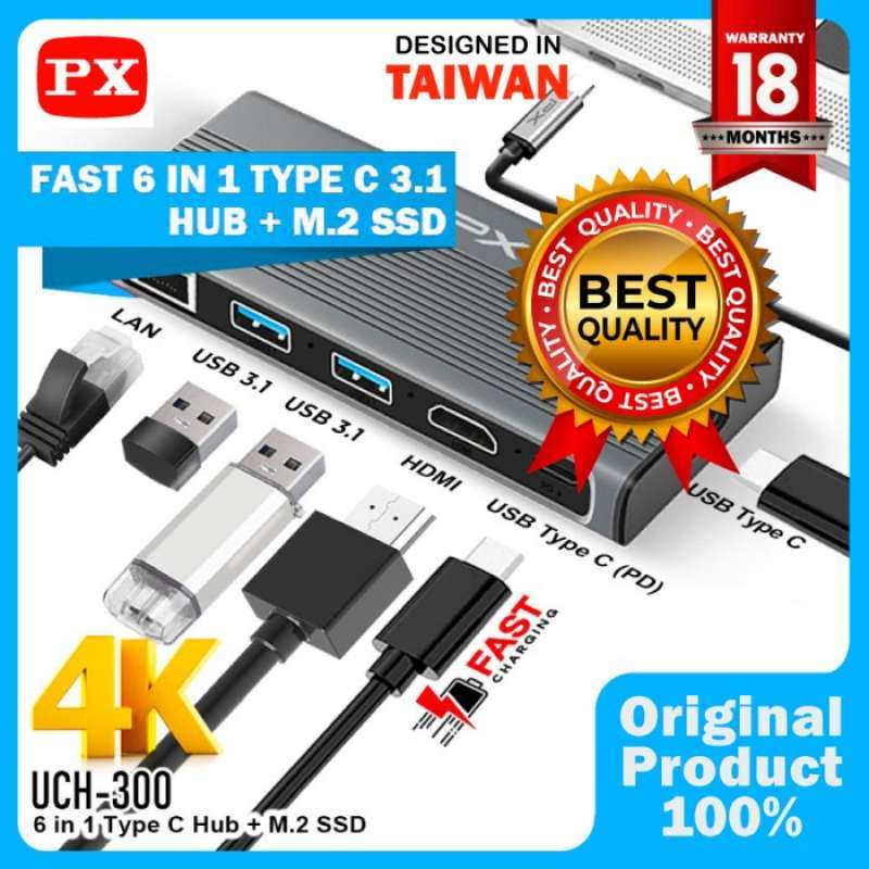 Promo Pro, Hub Converter 6in1 USB Type C HDMI LAN SSD UCH-300 Diskon 23% di Seller Tikno Store ...