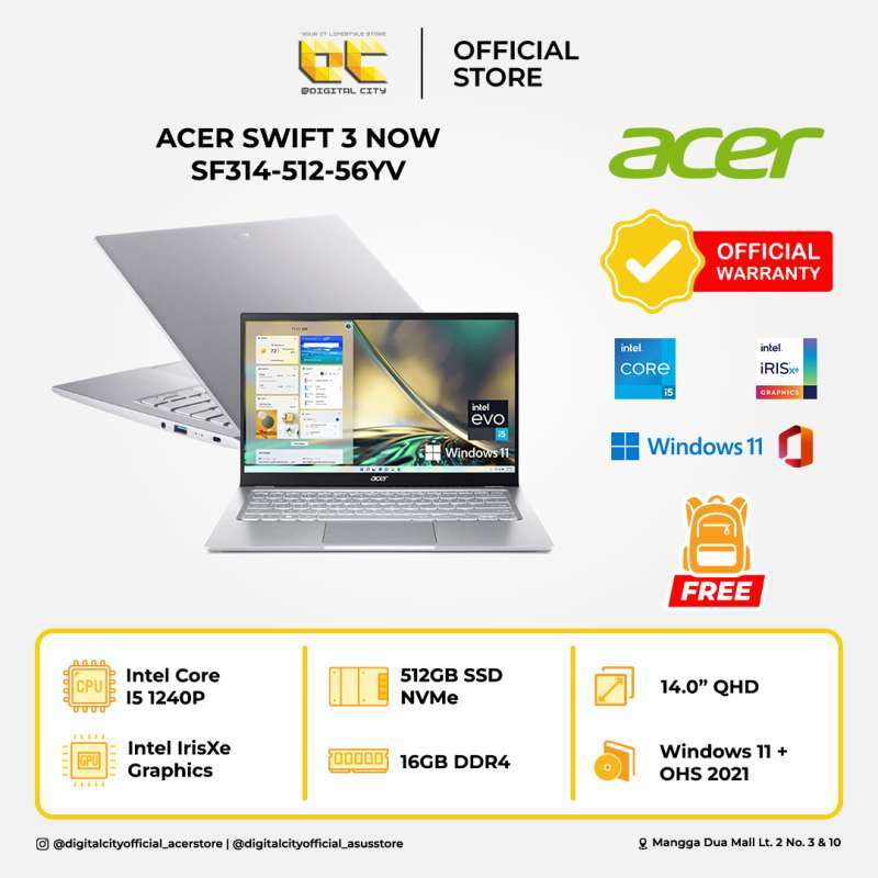 Jual Acer Swift 3 Now Sf314 -512-56yv Evo Di Seller Digital City - Mangga Dua Selatan, Kota ...