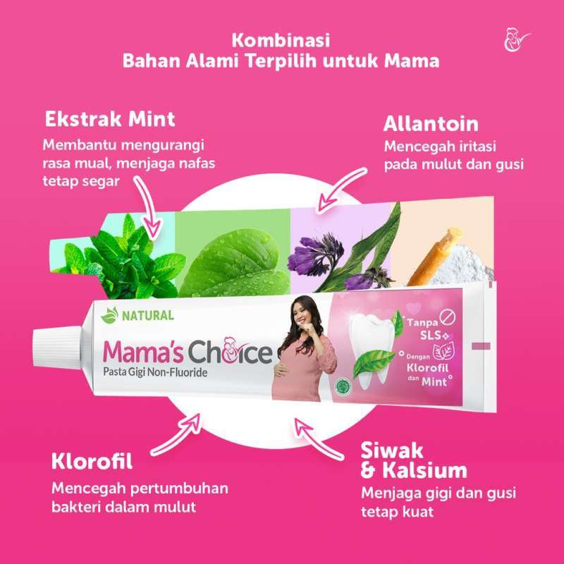 Jual Mama's Choice Toothpaste Pasta Gigi Non Fluoride Khusus Ibu Hamil & Menyusui 100g Di Seller ...