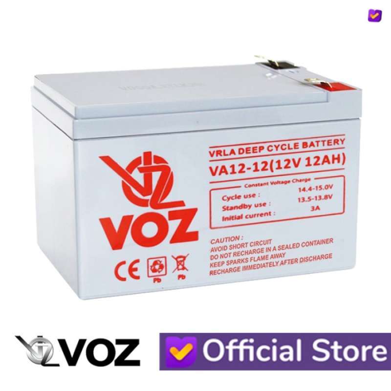 Promo Aki kering 12V 12Ah Voz Abu-abu VRLA Battery VOZ TF12-12 Diskon ...