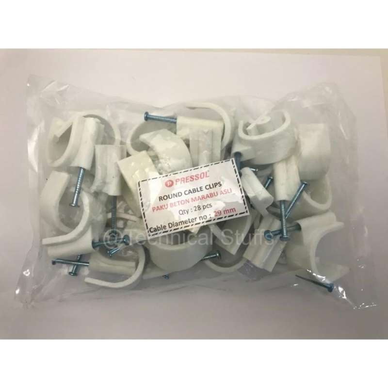Jual Klem Kabel No 29 Paku Beton Marabu Asli / Cable Clamp / Cable Clip ...