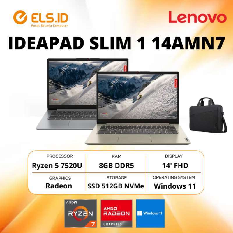Promo Lenovo IdeaPad Slim 1 14AMN7 Ryzen 5 7520U 8GB SSD 512GB 14' FHD ...