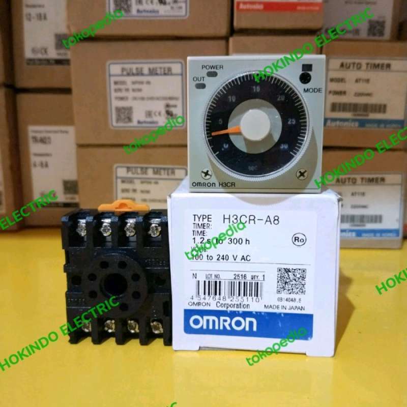 Jual Timer Omron H3cr-a8 220v 8pin + Soket Original Made In Japan Di ...