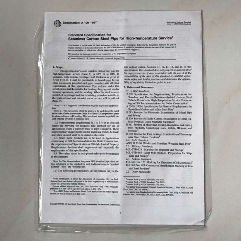 Promo ASTM A106 - 99e1 Standard Specification for Seamless Carbon Steel ... Promo ASTM A106 - 99e1 Standard Specification for Seamless Carbon Steel ...