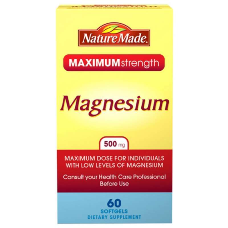 Promo Nature Made Maximum Strength Magnesium, 500 mg, 60 Softgels ...