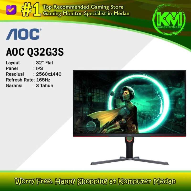 Jual Led Monitor Aoc Q32g3s 32 Ips Qhd 1ms 165hz Hdmi Dp Di Seller ...