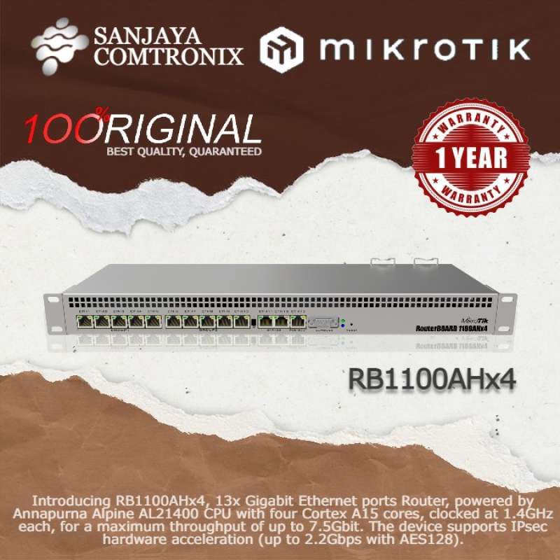 Promo MIKROTIK RB1100AHx4 1U rackmount router with 13x Gigabit RB1100AH ...