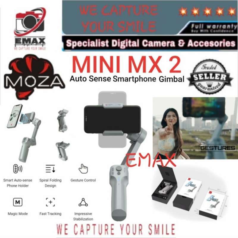 Jual Moza Mini Mx2 3-Axis Auto Sense Smartphone Gimbal Stabilizer Mini Mx 2 di Seller KurstMarts ...