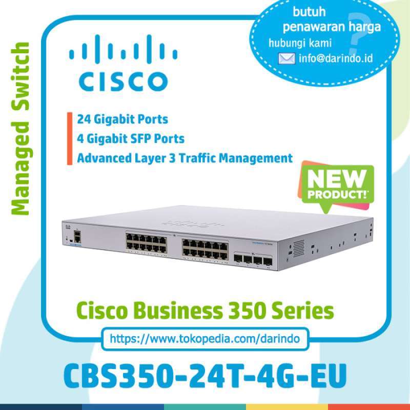 Promo Cisco Business 350 Series Managed Switch Cbs350 24t 4g Eu 24