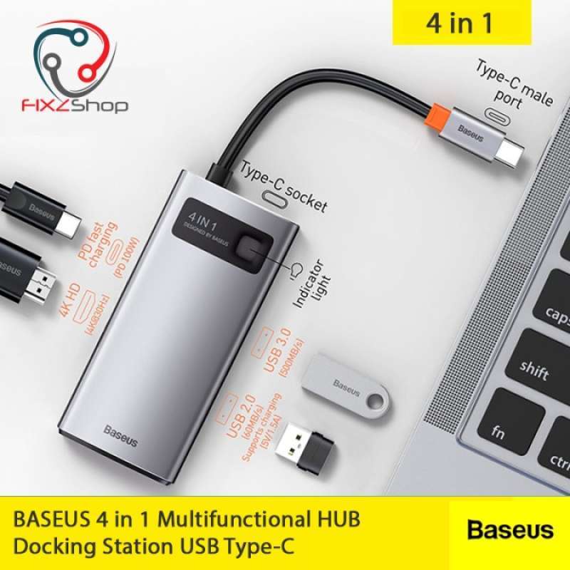 Promo BASEUS 4 in 1 Multifunctional HUB Docking Station USB Type-C ...
