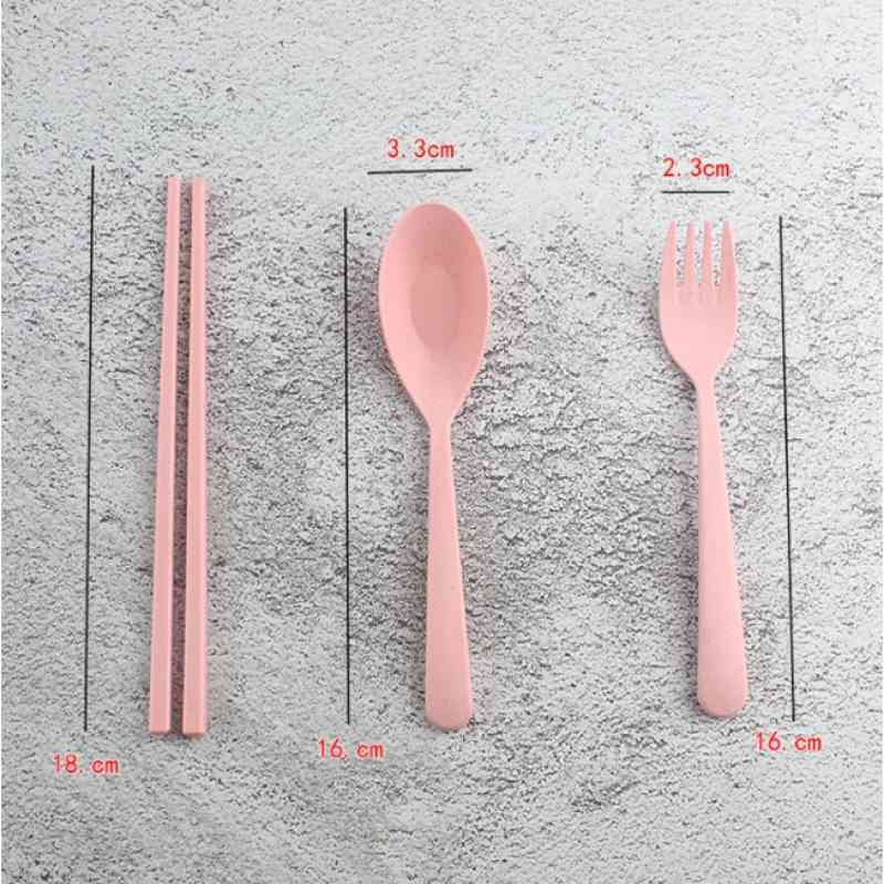 Jual Set Alat Makan Jerami Sumpit Garpu Sendok / Set Alat Makan Travel ...