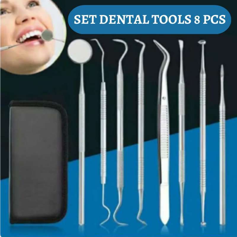 Jual Dental Kit Set 8pcs Alat Dokter Gigi Dental Instrument Perawatan ...