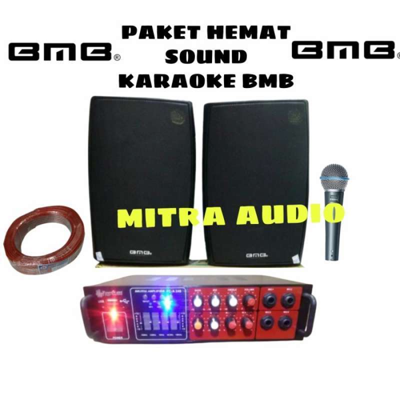 Promo Paket karaoke sound system murah bmb 5 inch ampli mixer power ...