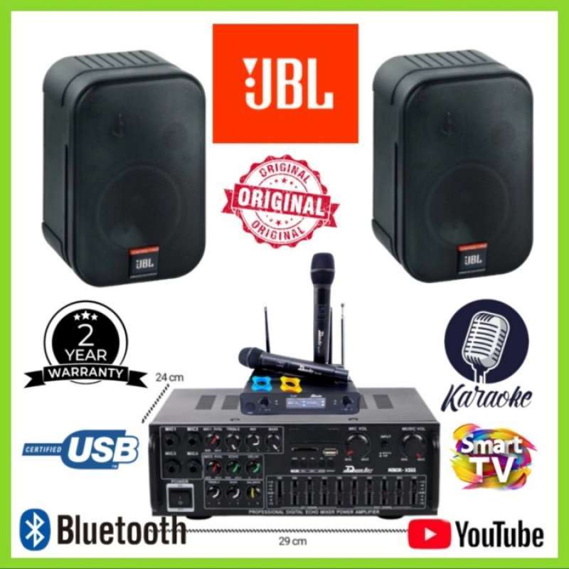 Promo Mini Karaoke Set Speaker JBL CONTROL 1X Ampli Bluetoth 2 Mic ...